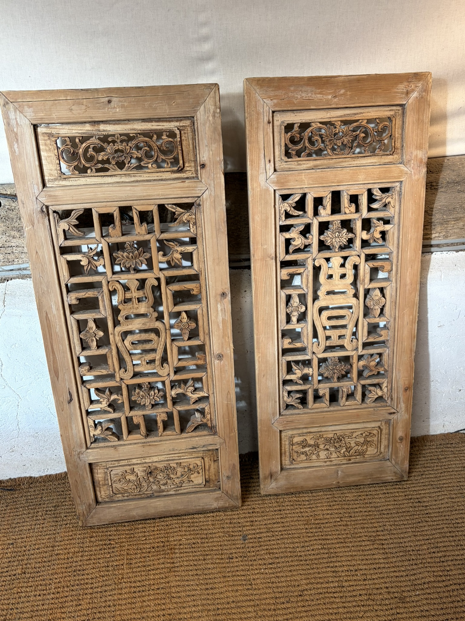 Antique Chinese Panels - Villa and Hut